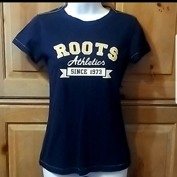 Roots | Tops | Embroidered Roots Athletics Tshirt Demi Sleeve Xs | Poshmark